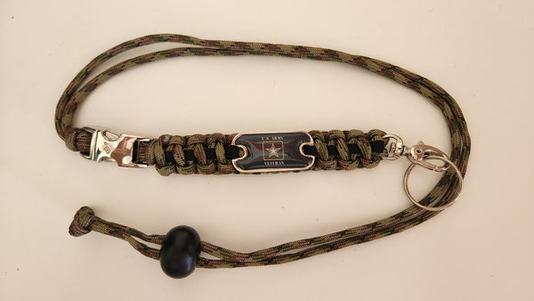 Army Veteran Paracord Keychain Lanyard - Multicam | Handmade By US ...